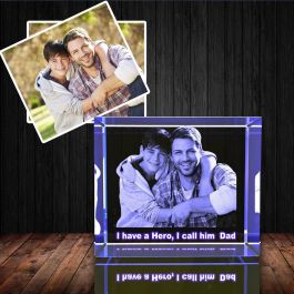 3D Crystal Portraits Rectangle Tower - Large (3" x 5" x 2.5")